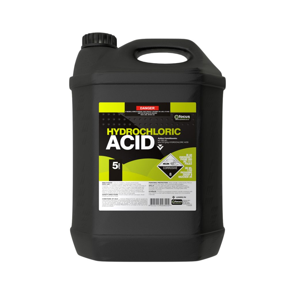 Focus Hydrochloric Acid 5L | Swimming pool products | Dolphin Pacific